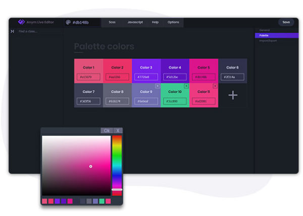 Anym Live Editor – Design your website without limits